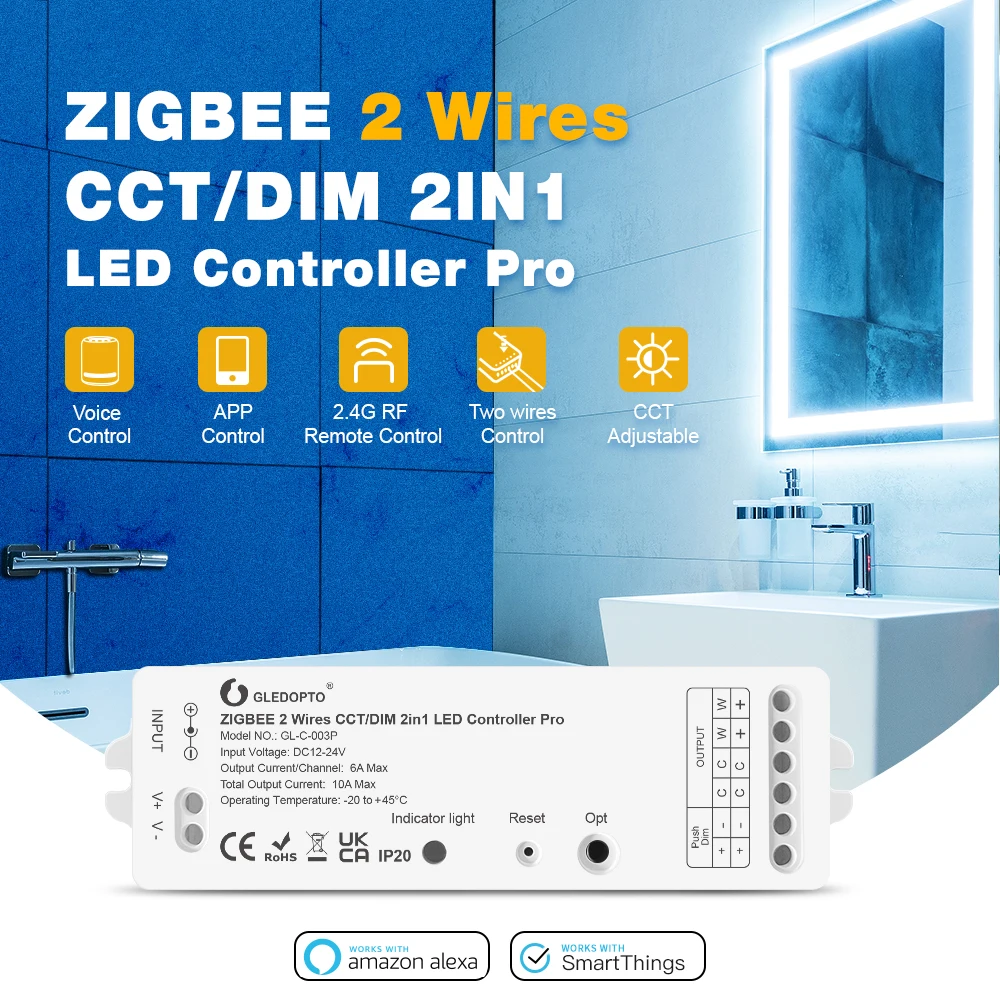 Gledopto Zigbee Smart Rgb Cct Led Controller | Smartthings Zigbee Led ...