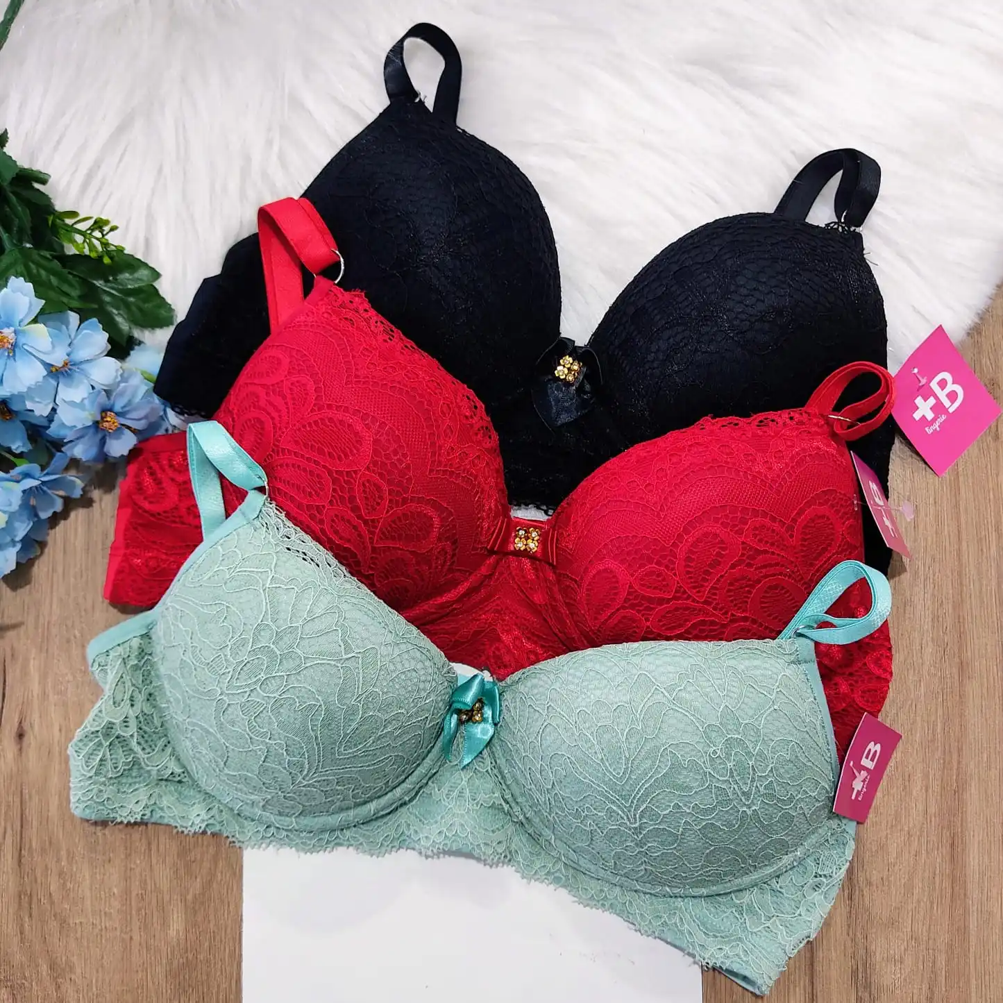 Kit 3 Bras With Bojo Varied Lace Sesual-Lingerie-Intimate Fashion-Sale ...