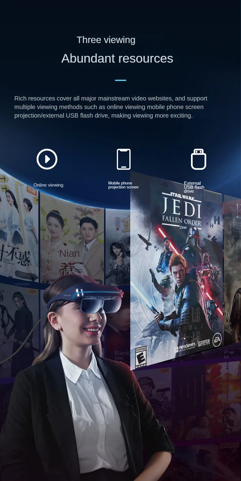 Dream Glass 4K HD AR Smart Glasses Foldable And Lightweight 3D Game VR ...