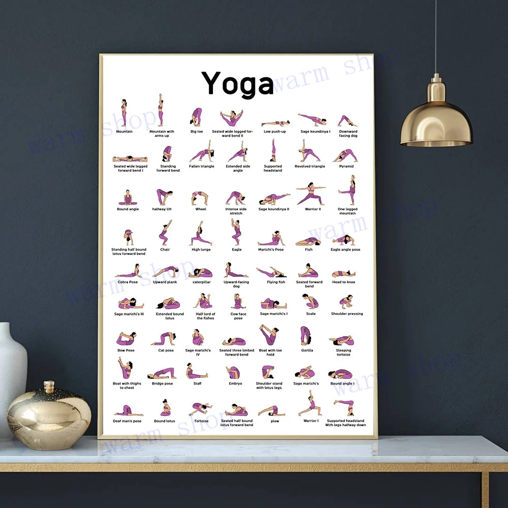 Home-Exercise-Gym-Yoga-Ashtanga-Chart-Pose-Health-Poster-Wall-Art ...