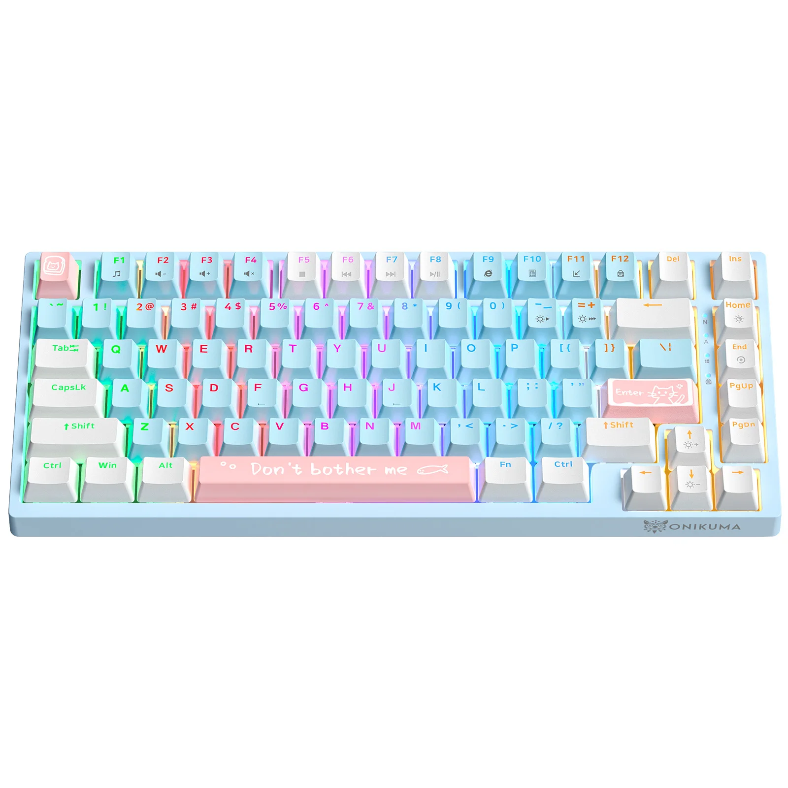 ONIKUMA 82 Keys Tea Shaft Mechanical Keyboard for Office, Gaming, Crisp ...