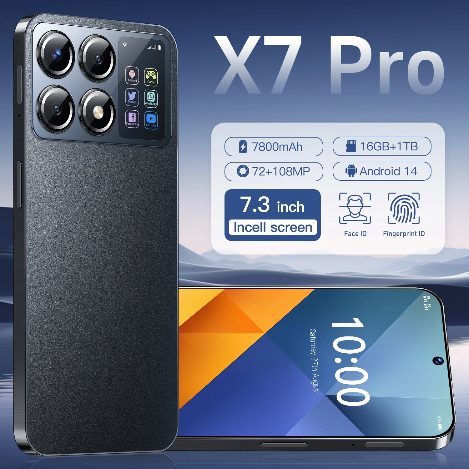 Novo-x7-pro-smartphone-7-3-polegada-tela-cheia-4g-5g-telefone-celular ...