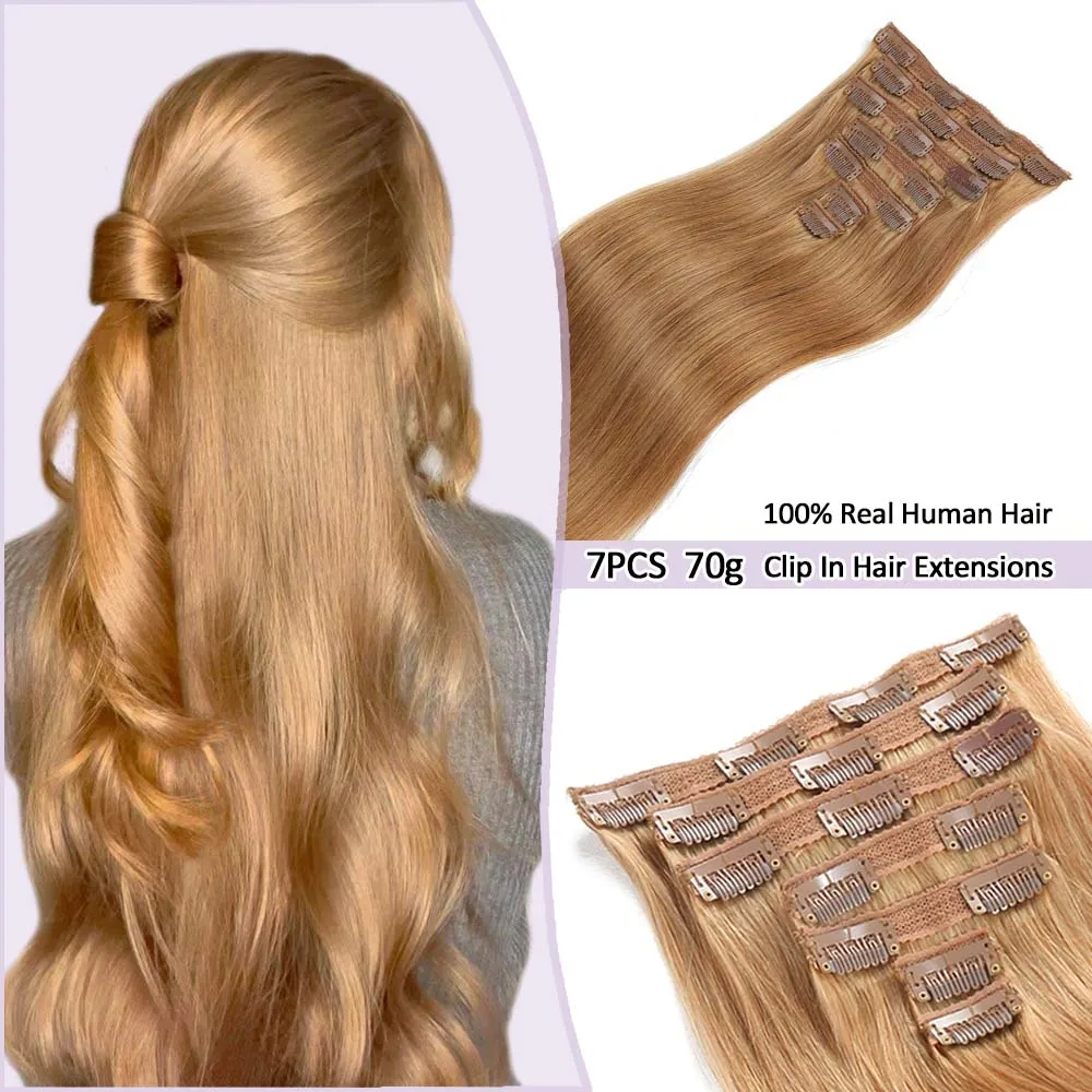 Double-Weft-Lace-Clip-in-Hair-Extensions-Real-Human-Hair-Silky-Straight ...