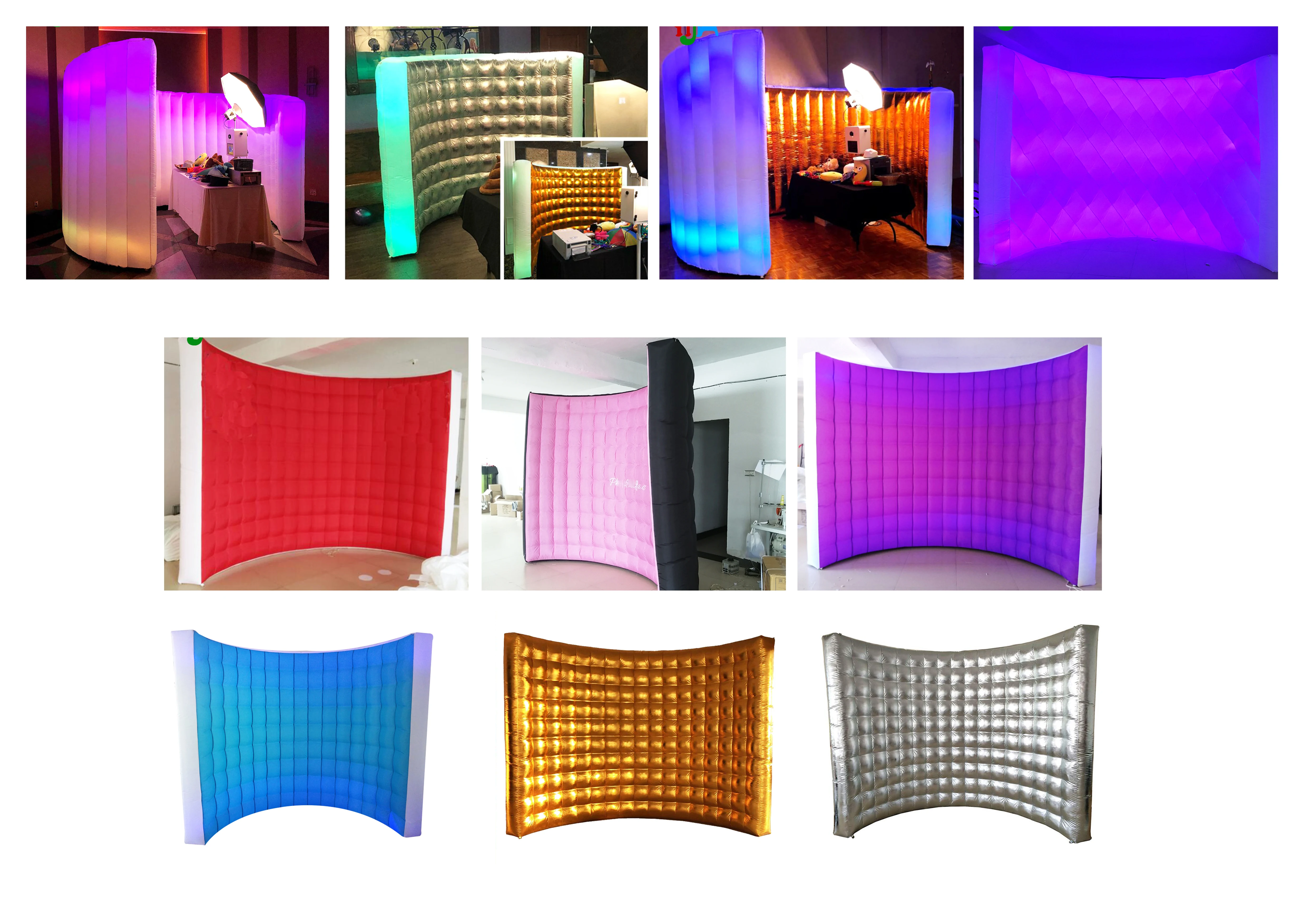 Commercial LED Inflatable Photo Booth Wall Curve Whirl 360 Photobooth ...