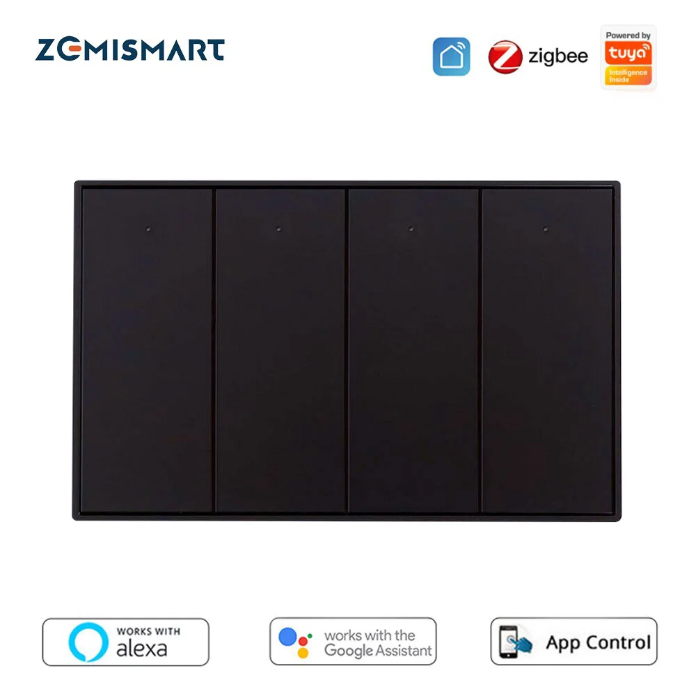 Zemismart US AU Zigbee Smart Wall Light Switch 1 2 3 4 Gangs Black ...