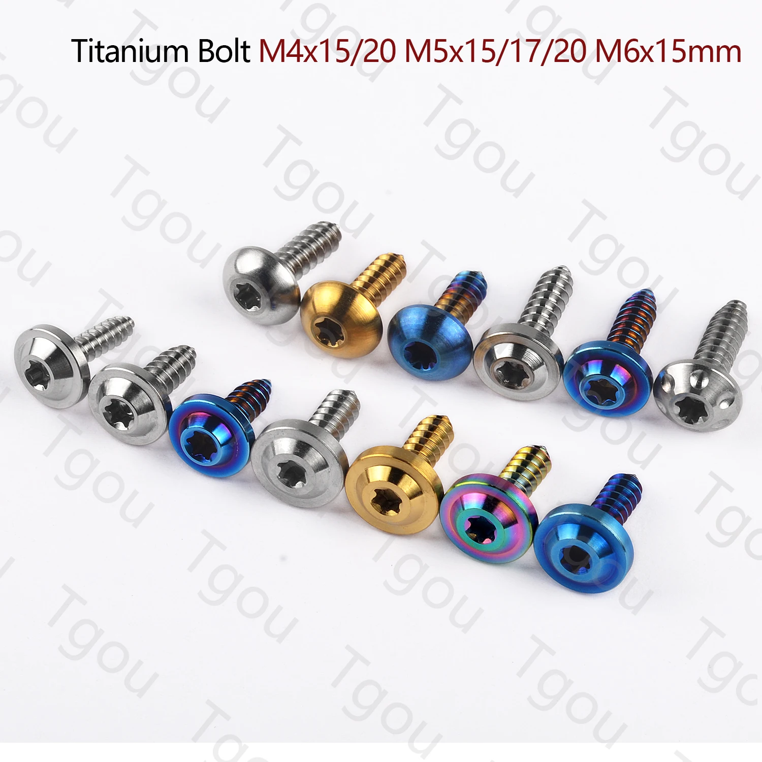 Tgou Titanium Bolt M4x15/20mm M5x15/17/20mm M6x15mm Self-Tapping Button ...