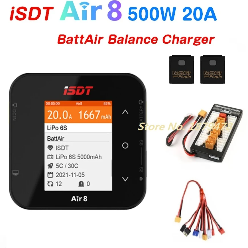 ISDT 고전력 배터리 밸런스 충전기, 방전기 앱 연결, 600W 전원 공급 장치, Air8 BattAir 500W, 20A|충전기| - AliExpress