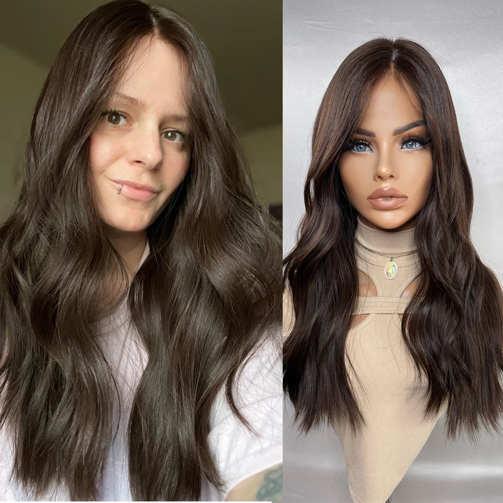 Premium-Brazilian-Human-Hair-Natural-Dark-Brown-Full-Lace-Wigs-Glueless ...