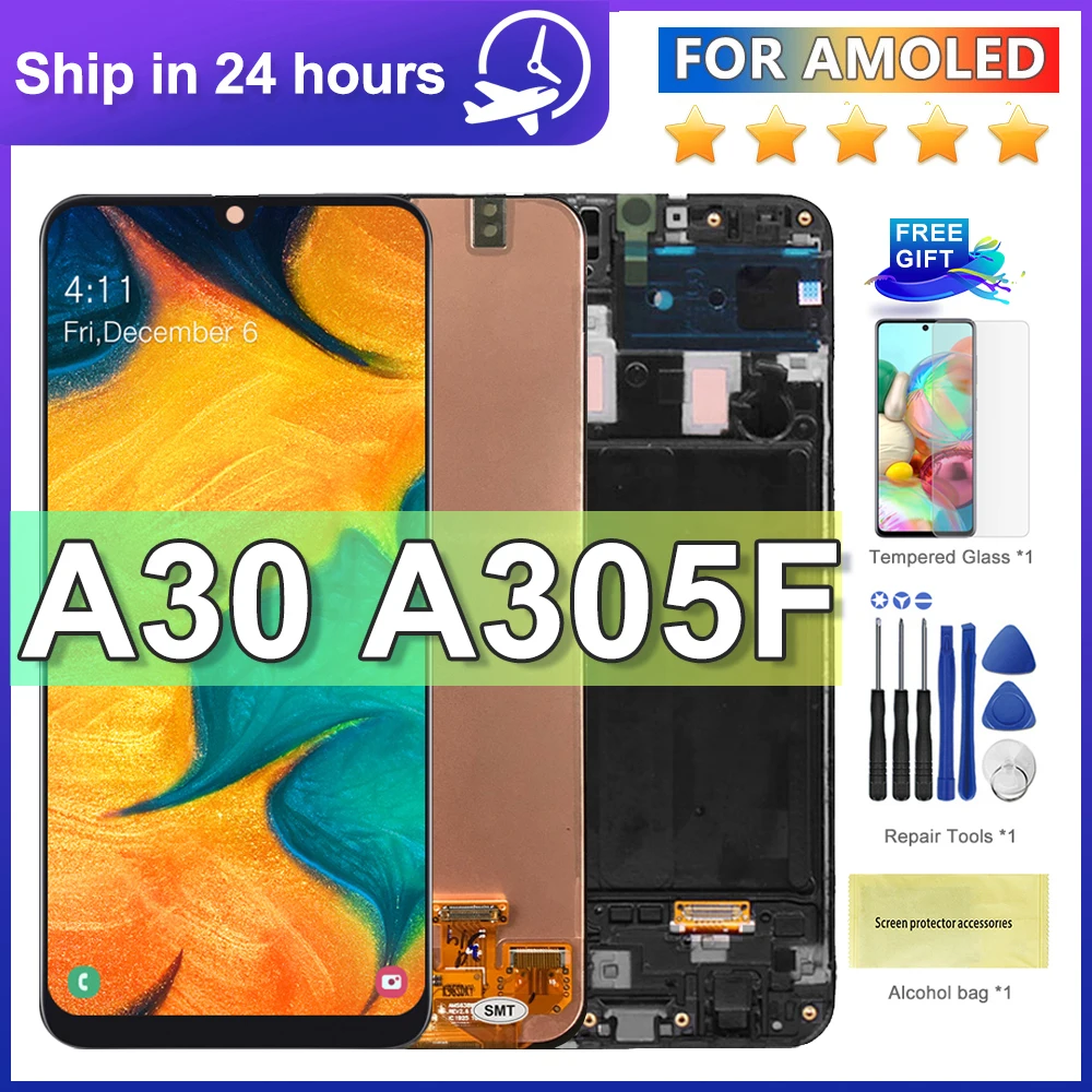 Montagem-do-digitalizador-da-tela-t-ctil-AMOLED-A30-A305-DS-A305F ...