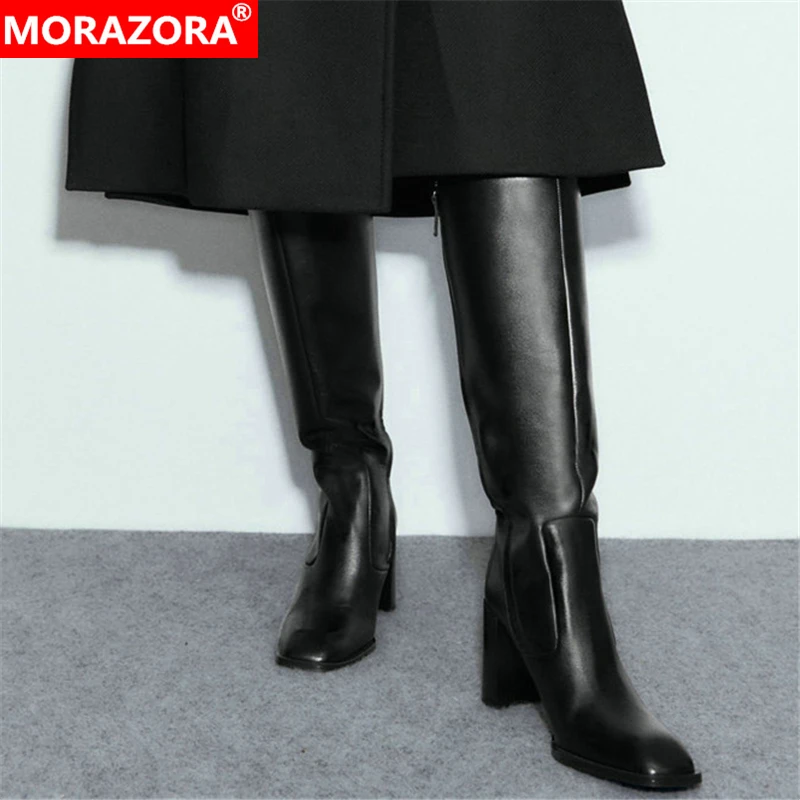 Knee High Leather Boots Women | Leather Women's Winter Boots - Size 34-43 New Genuine - Aliexpress