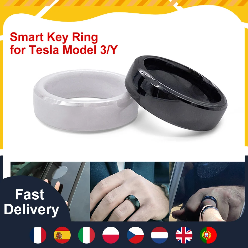 For-Tesla-Model-3-Model-Y-Smart-Key-Ring-Accessories-NFC-Ceramic-Ring ...