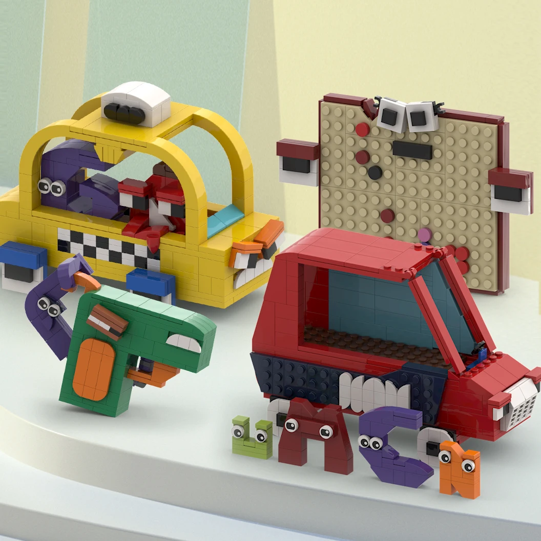 Building block letter toy biography CBA VAN GUN MAP Cartoon car Diy ...