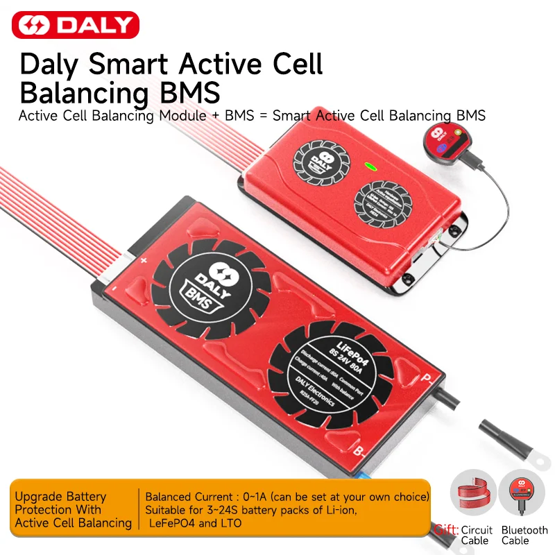 Daly Bms 1a Smart Active Balancer Current 8s 12s 13s 14s 16s 17s 20s 24s Hardware Bms 60a 80a ...
