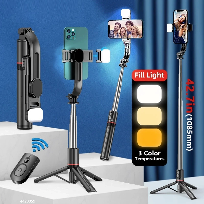 Roreta-2024-New-Wireless-Foldable-Selfie-Stick-1160mm-Long-Size-Tripod ...