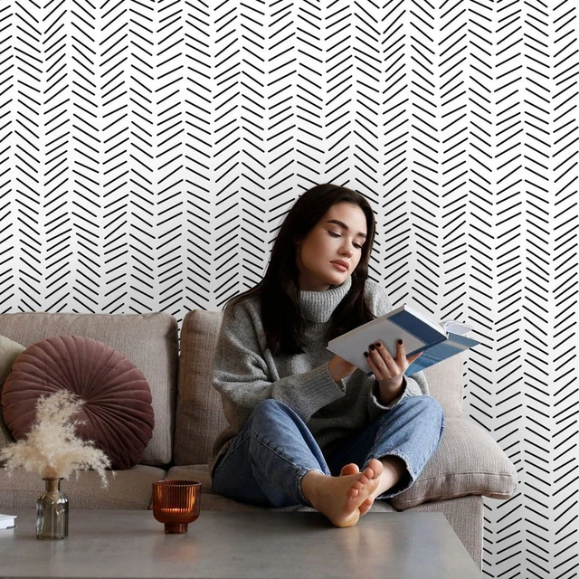 Schwarze Chevron Tapete