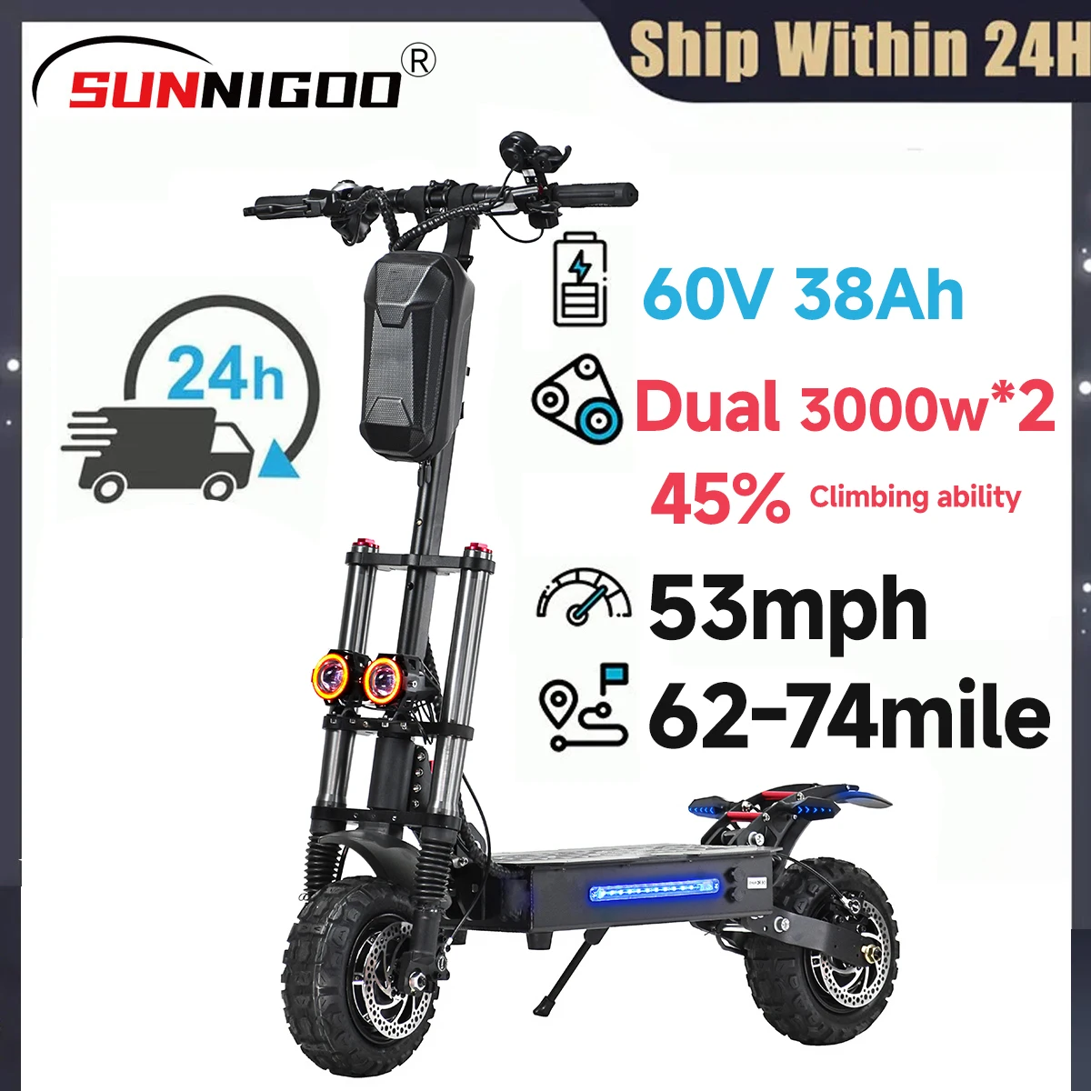 Off-Road-Two-Wheel-Dual-Hub-3000w-2-Escooter-Electric-Foldable-Scooters ...