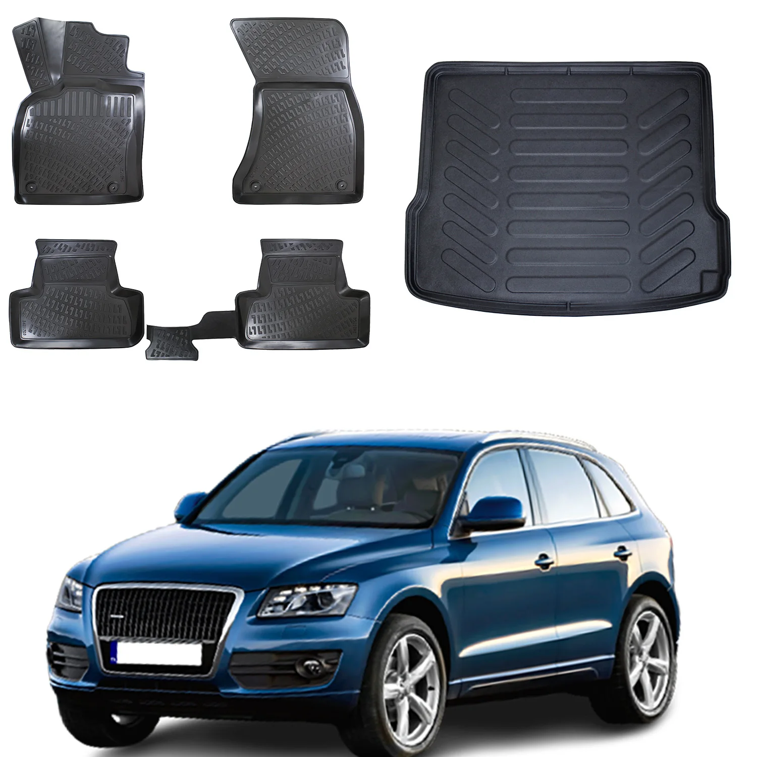 Floor-Mats-Cargo-Trunk-Liner-Fits-Audi-Q5-2009-2017-SUV-Set-All-Weather ...