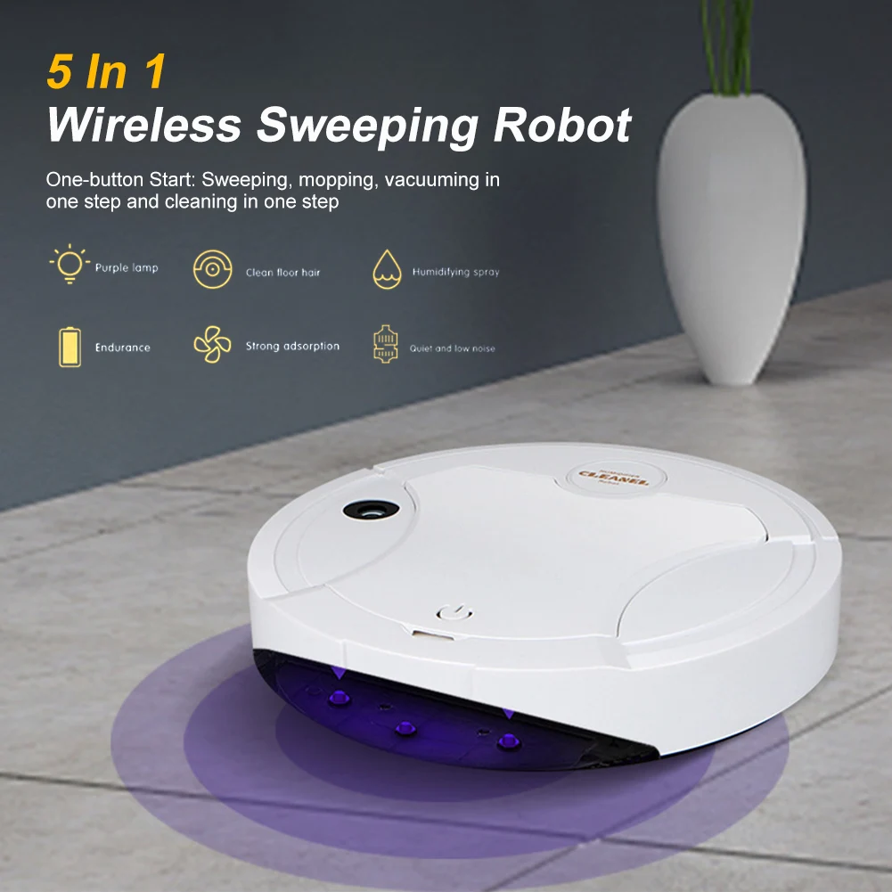 5 In 1 Wireless Sweeping Robot Vacuum Cleaner Multifunction Floor ...