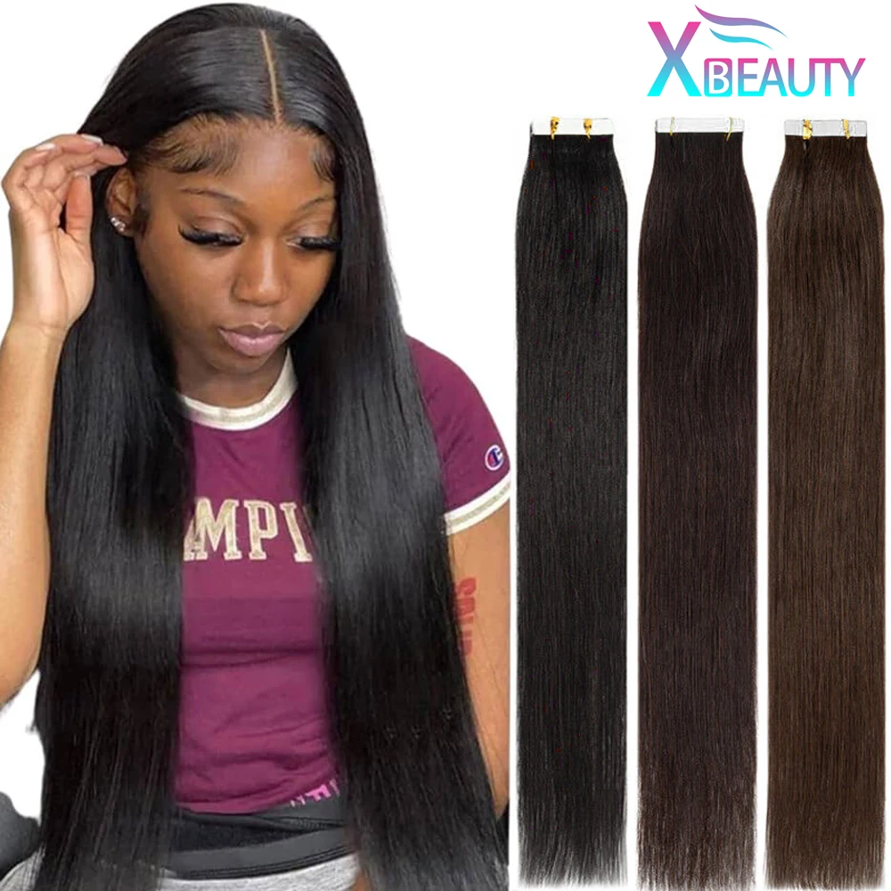 Extensions-de-Cheveux-Humains-100-Naturels-Remy-Lisses-16-26-Pouces ...