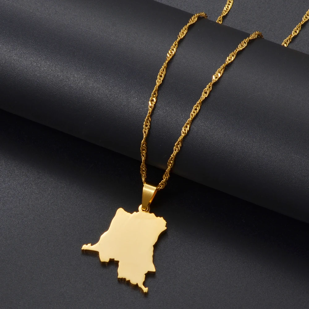 Anniyo The Democratic Republic of the Congo Pendant Necklace Chain ...