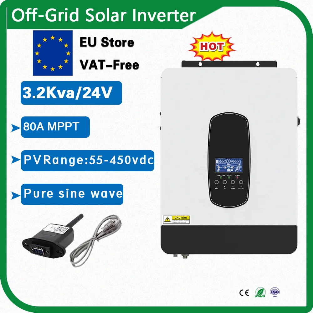3200VA-3000w-24V-Pure-sine-wave-inverter-Built-in-Max-80A-MPPT-solar ...