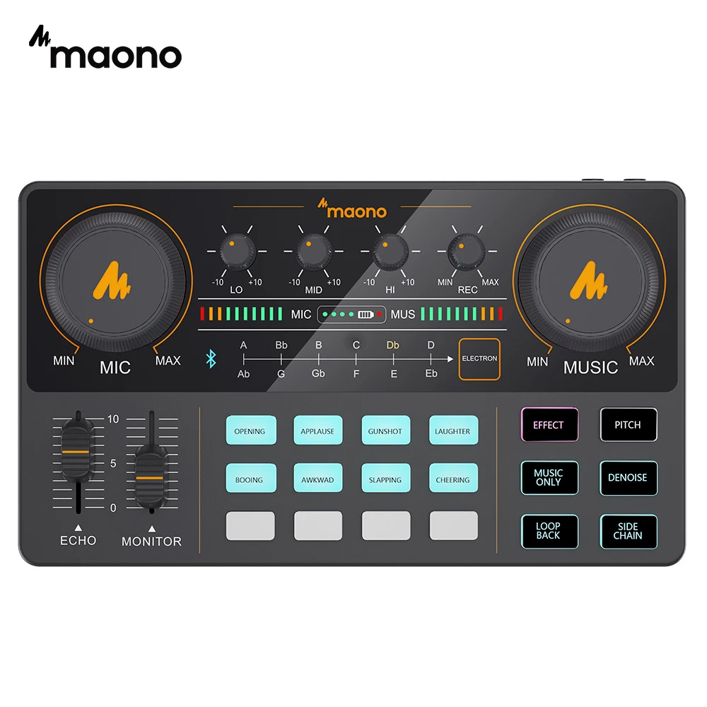 MAONO-Audio-Interface-microfone-Mixer-Digital-Podcast-placa-de-som ...