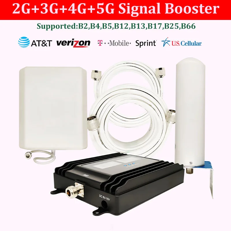 2G 3G 4G 5G Signal Booster 5G Repeater FCC Approval Smart LCD Full Kit ...