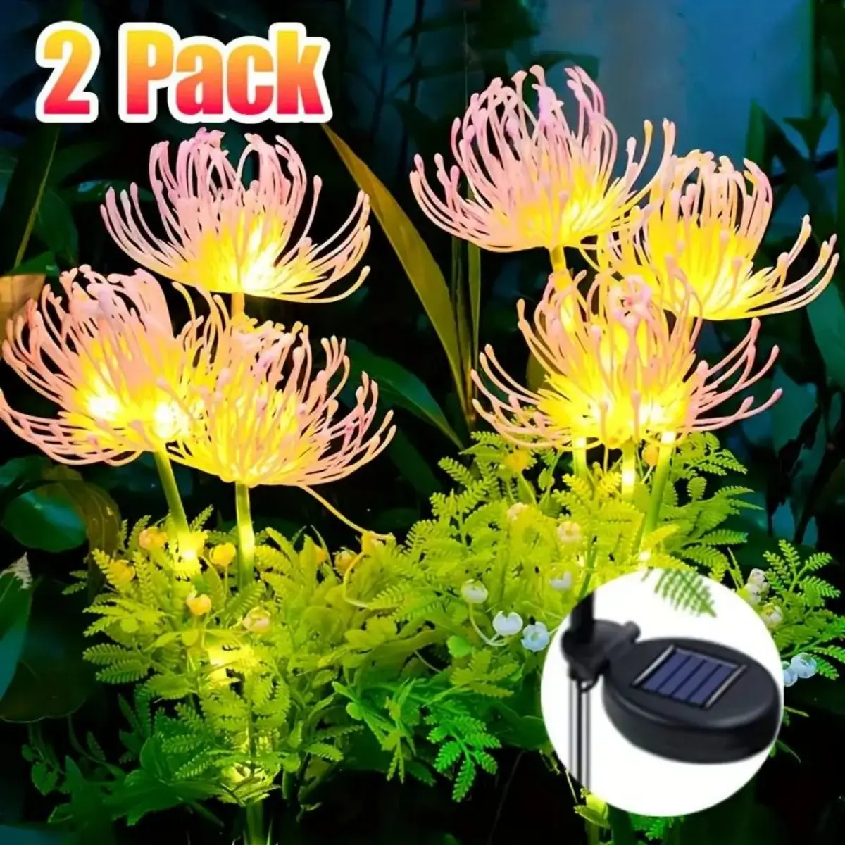 Solar Garden Lights Solar Flowers Lights with Glowing Flowers & Stems ...