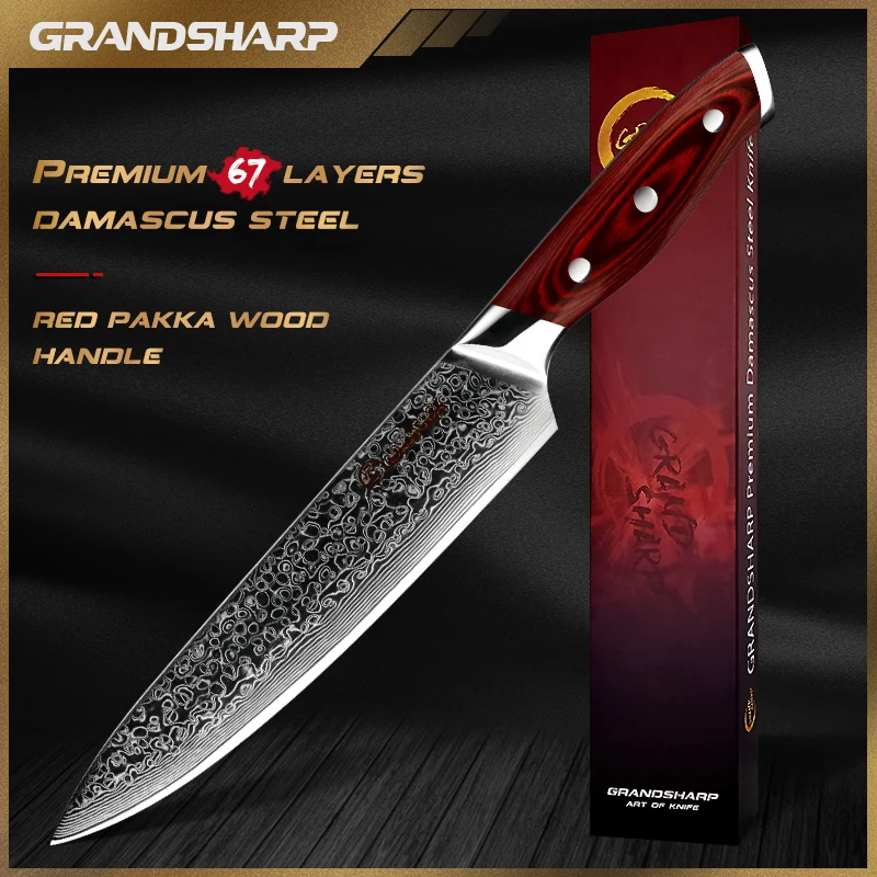 GRANDSHARP 67 Layers Japanese Damascus Stainless Steel Chef Knife 8 ...