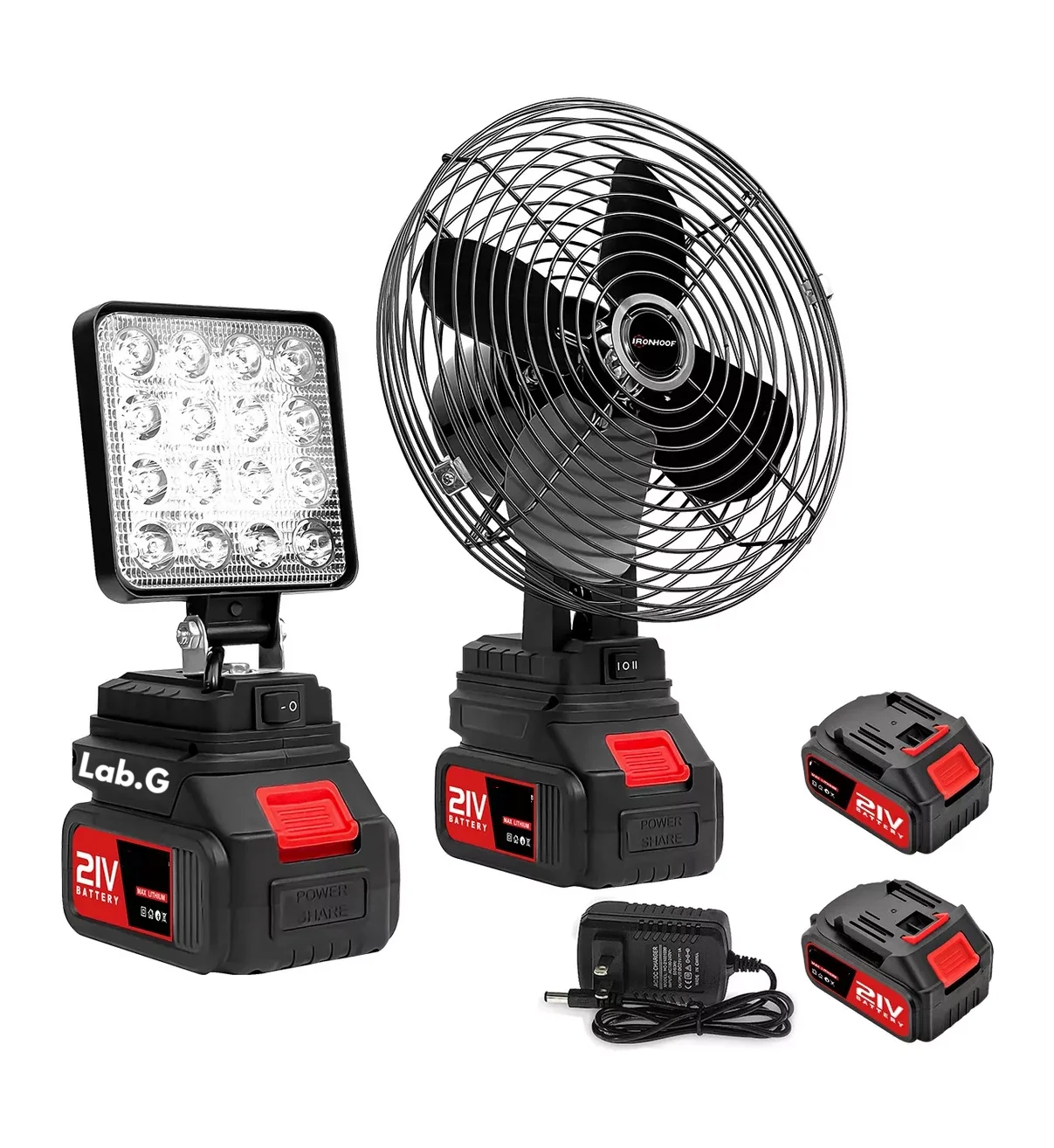 Wireless Portable Fan Floor Fans Lab.G Rechargeable Black - AliExpress 6