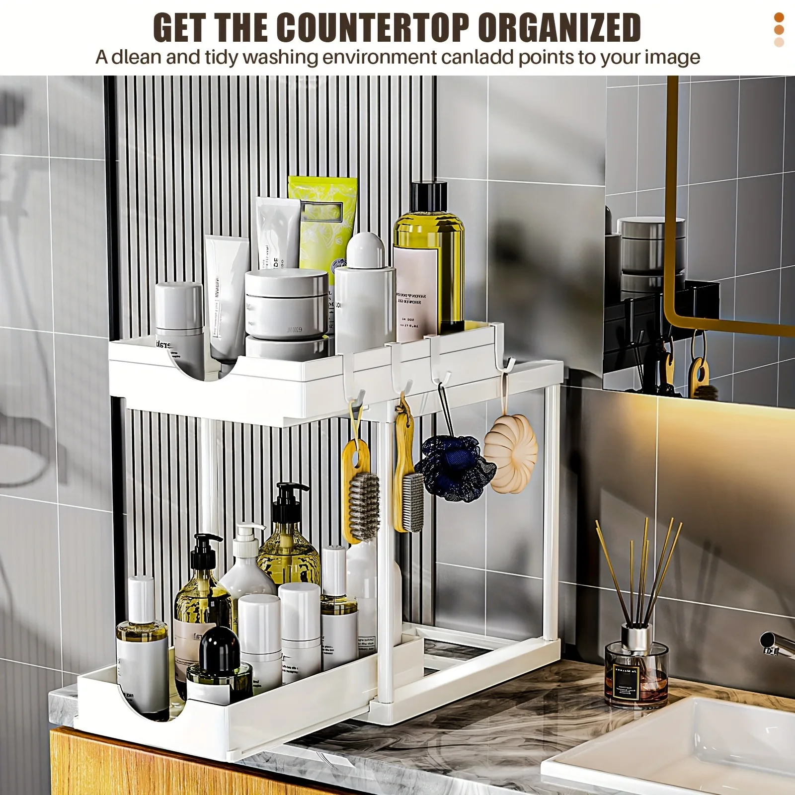 Rev-A-Shelf Chrome Kitchen Sink Organizers Under Sink Organizer, 2-Tier ...