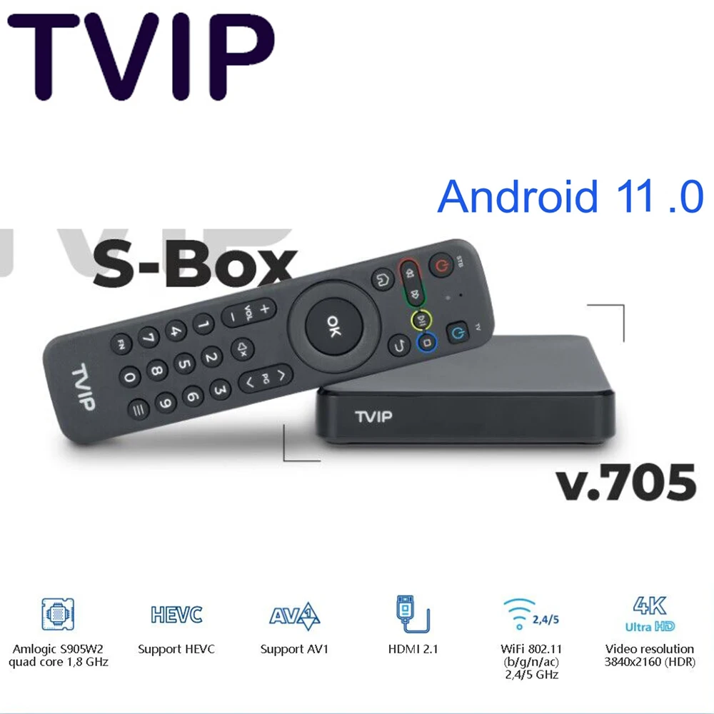 Original tvip705 TV Box 4K Android 11.0 tvip v705 Amlogic S905W2 quad ...