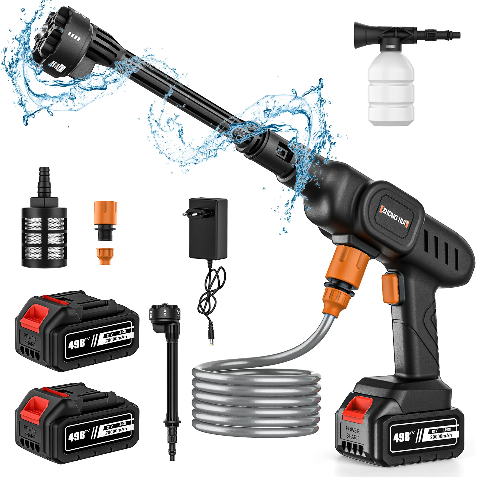 New-6-in-1-High-Pressure-Washer-Car-Water-Gun-20000mAh-Home-Garden ...