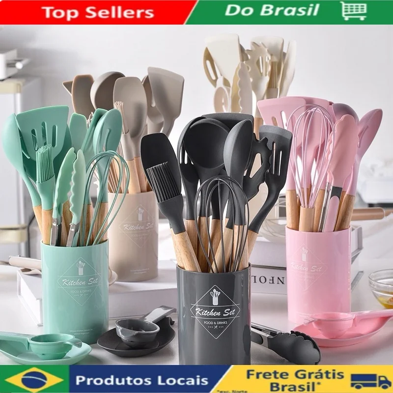 Kitchen-Set-Kit-C-12-Pieces-Non-stick-Silicone-Kitchen-Utensils-and ...