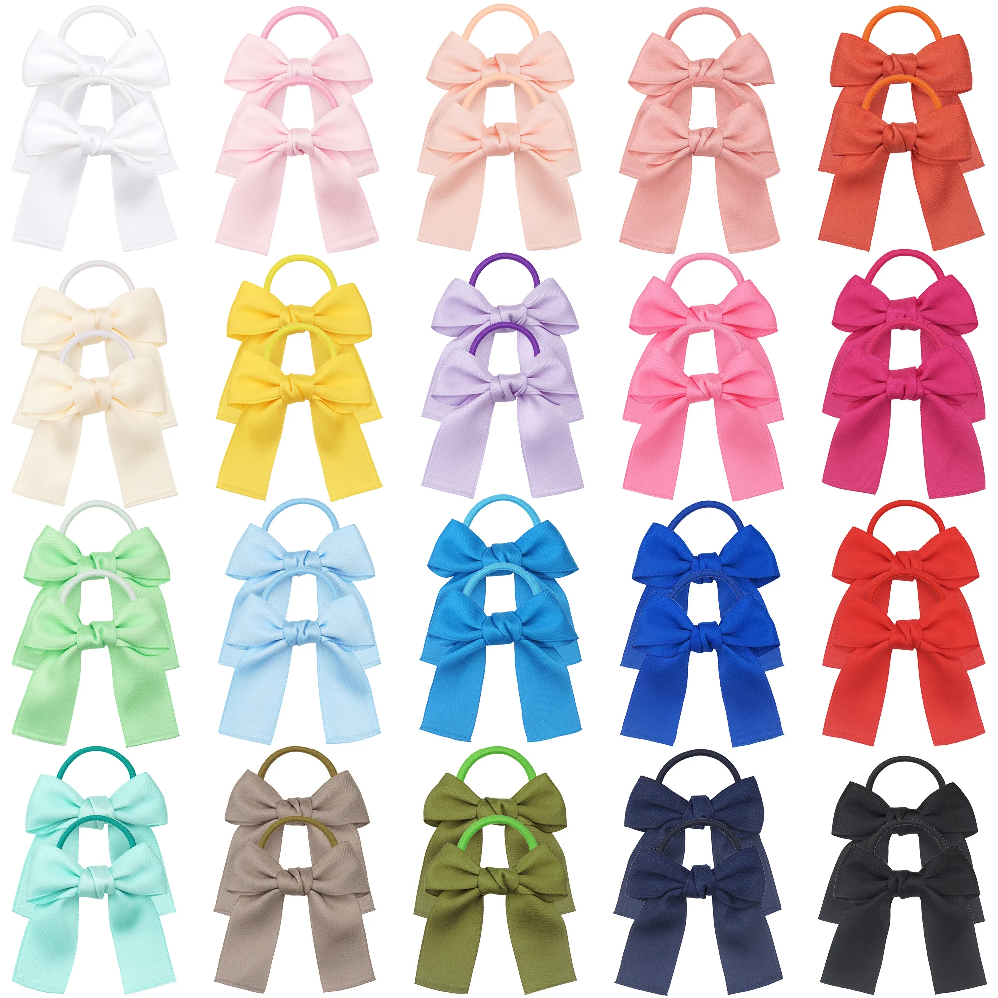 10pcs-Ribbon-Pigtail-Hair-Bows-Elastic-Hair-Ties-Hair-Bands-Holders ...