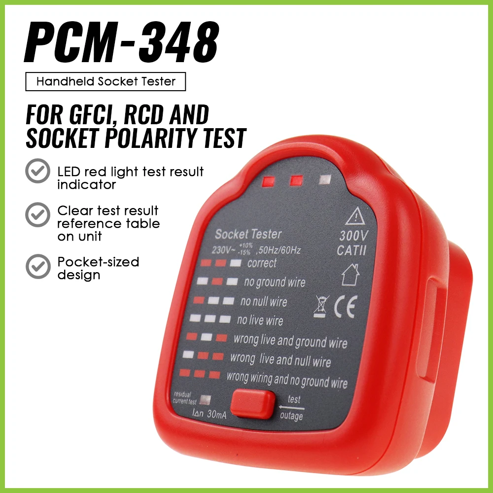 Power-Socket-Outlet-Polarity-Detector-with-LED-Light-Test-Result ...