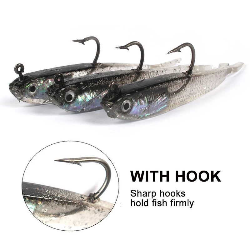 CrazyShark-3PCS-75mm-Soft-Lure-Silicone-Shad-Tail-With-Or-Without-Hook ...