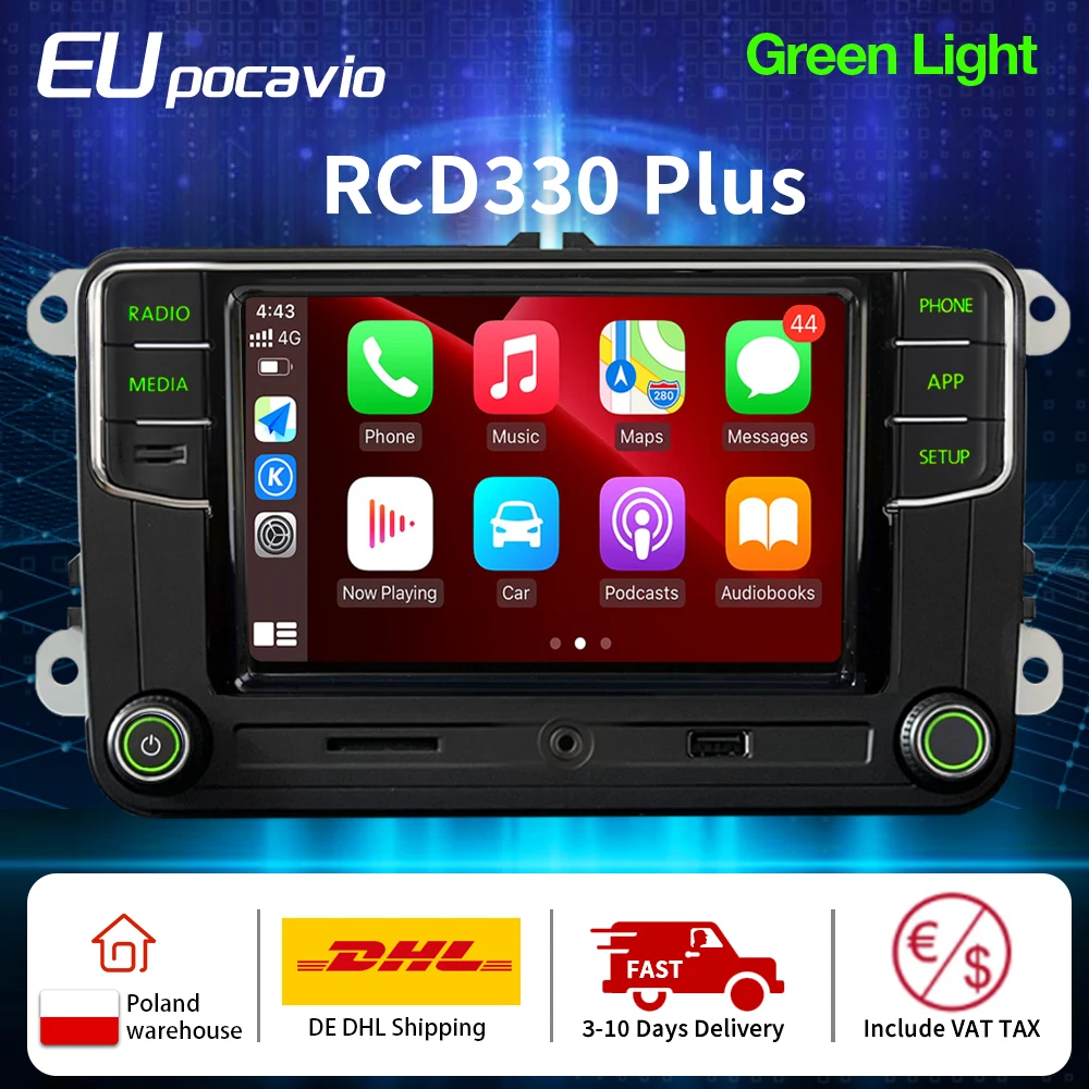 Noname-Radio-de-coche-RCD330-Plus-dispositivo-con-luz-verde-Carplay-MIB ...