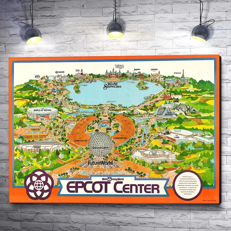 Disney-Epcot-Center-Map-Posters-Prints-Disneyland-1982-Magic-Kingdom ...
