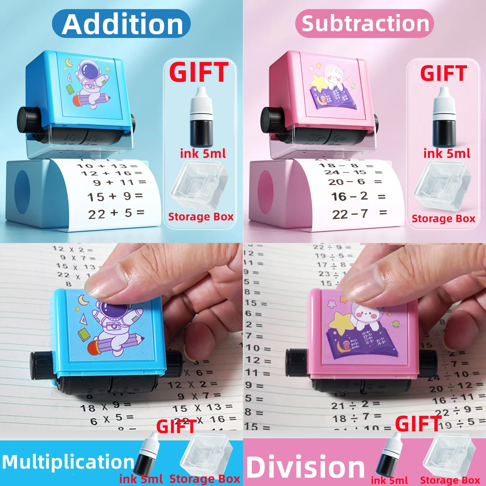 Mathematical Operation Stamp | Stamps Teachers Stamp | Roller Stamp ...