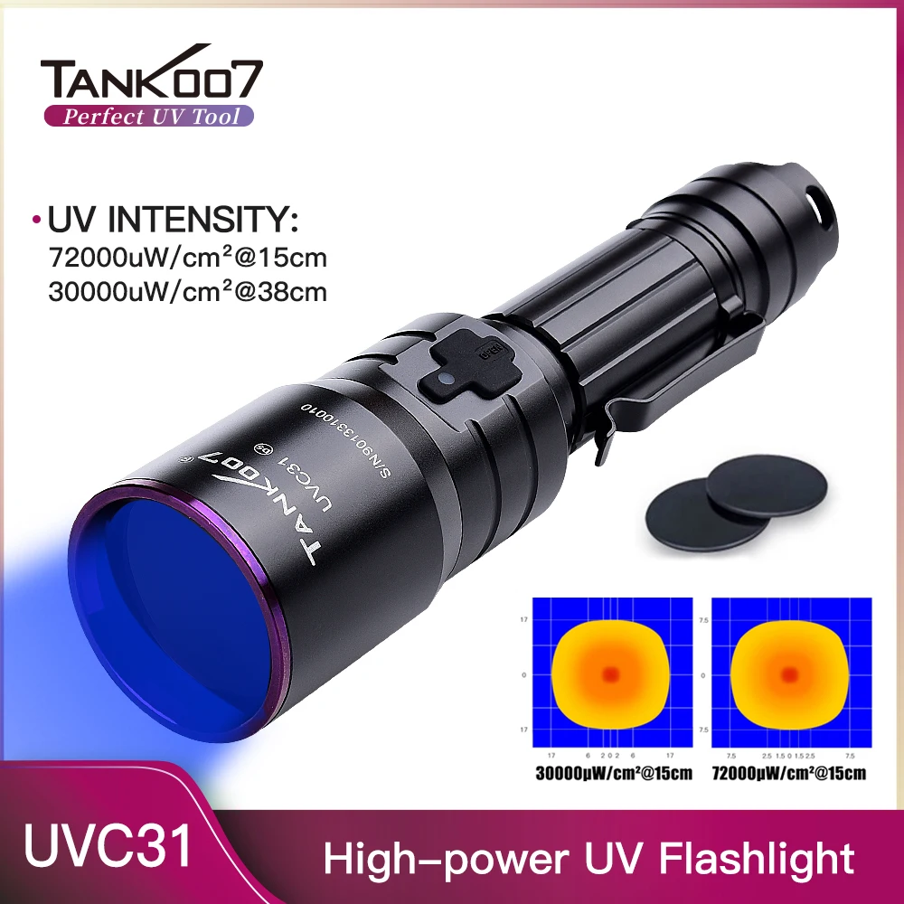 TANK007-UVC31-NDT-Nichia-UV-LED-Flashlight-Curing-365nm-Blacklight ...