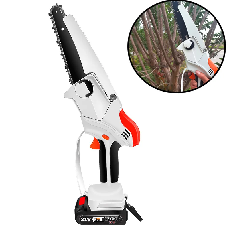 Motosierras eléctricas recargables, Mini Sierra de recorte de ramas de mano, carpintería ...