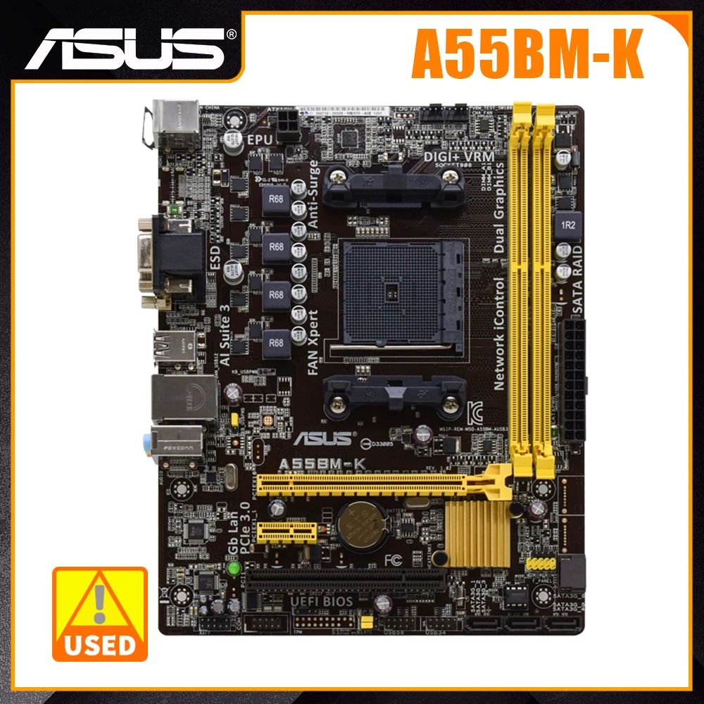 Asus A55BM K placa mãe ddr3 placa mãe fm2 + amd a55 32gb suporte A10 ...