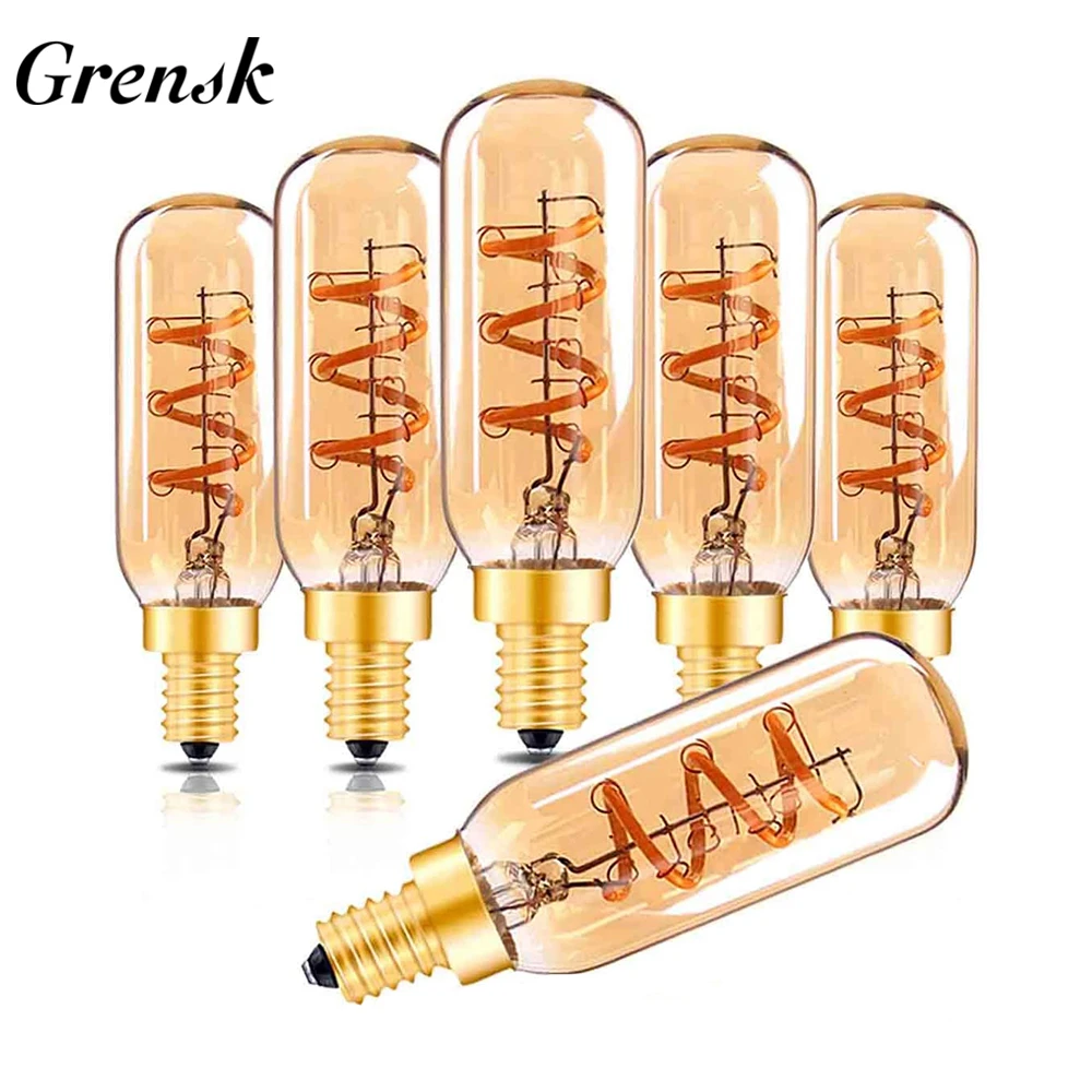 Dimmable T6 Led Bulb Candelabra E14 Tubular Spiral Edison Filament Lamp 220v 3w Equivalent 25w ...