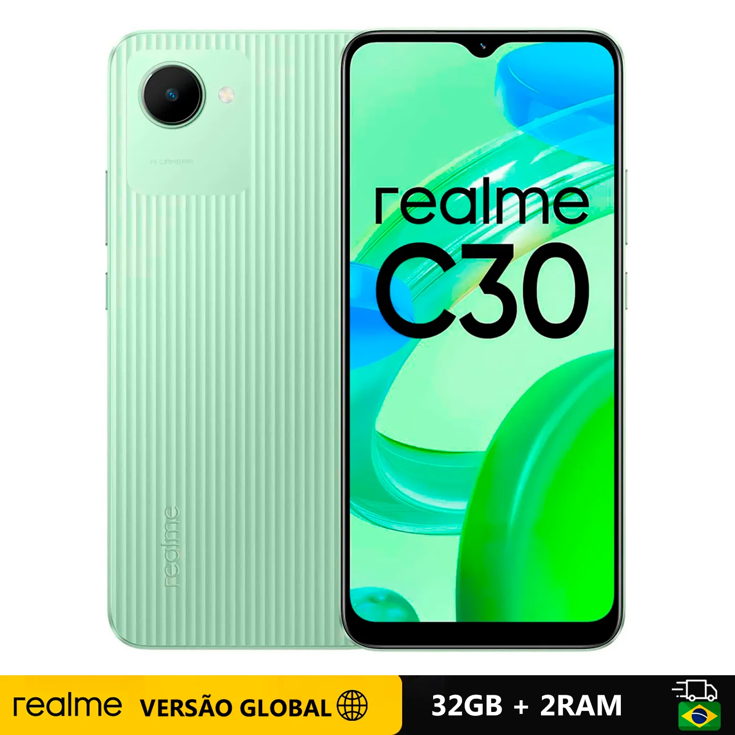 Smartphone Realme C30 32Gb 2Gb Ram Tela de 6.5" Octa core câmera 8MP ...