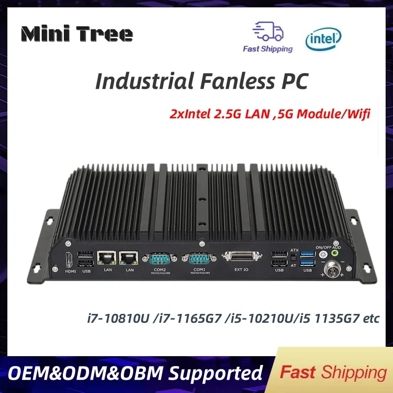 Rugged Industrial Computers Core I7-1165g7 I5 1135g7 10810u Cele-ron J6412 Desktop 6com 2lan 4g ...