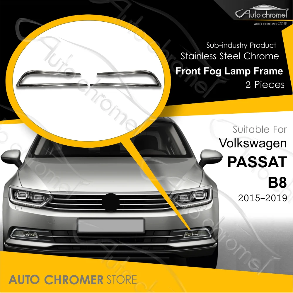 For-Volkswagen-Passat-B8-2015-2019-Chrome-Fog-Lamp-Frame-2-Pcs ...