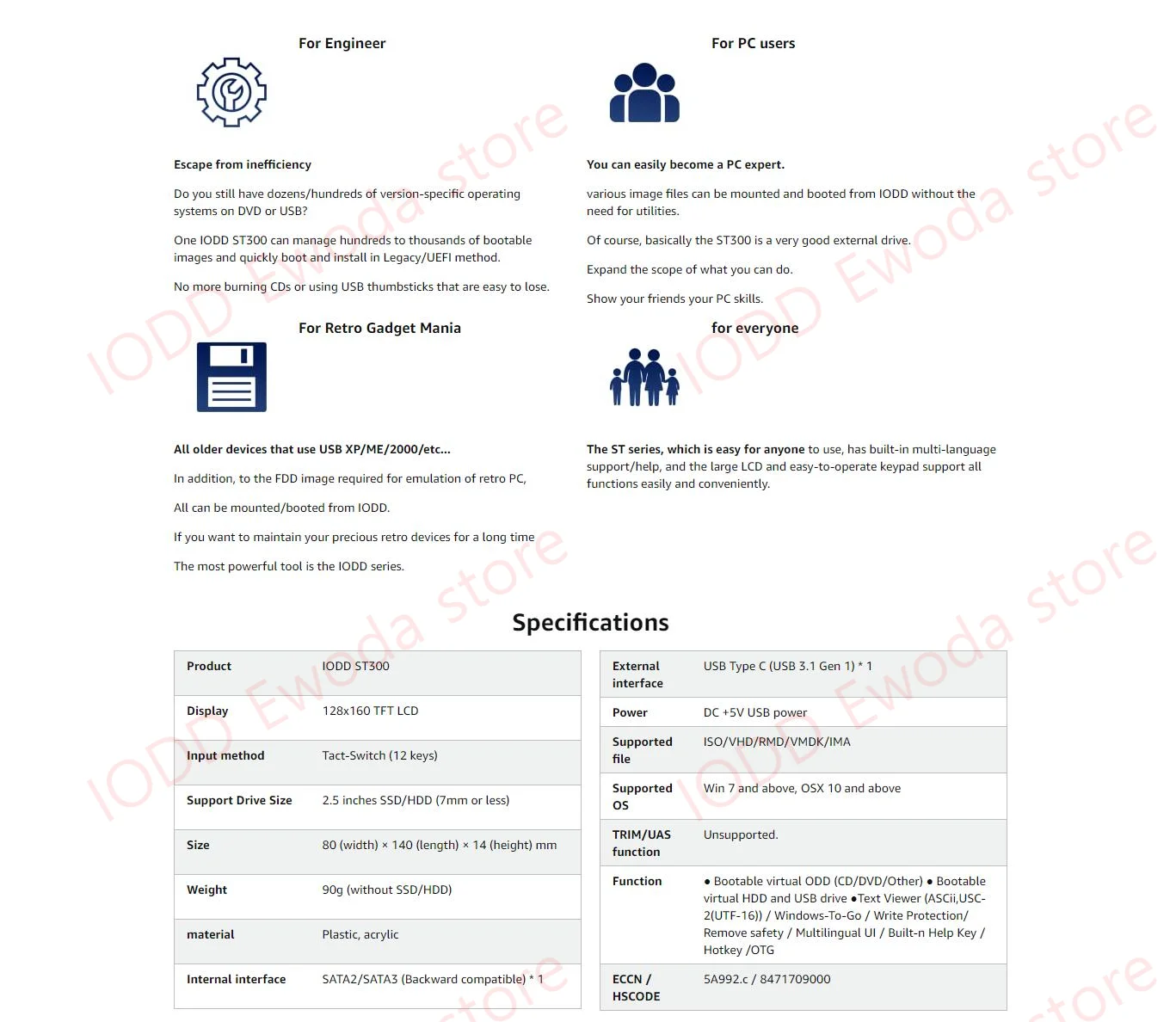 Корпус IODD ST300 2,5 дюйма USB-C | AliExpress