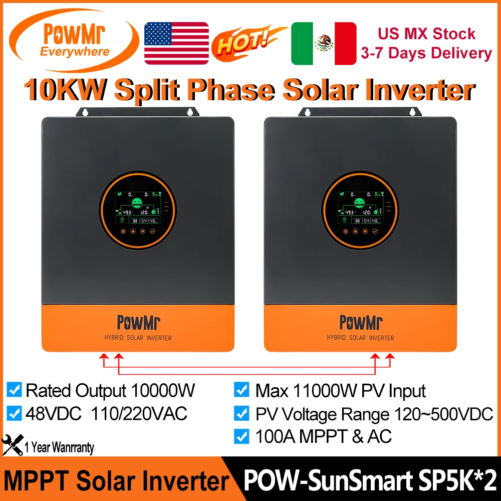 PowMr-10KW-Hybrid-Solar-Inverter-48V-Split-Phase-110Vac-240Vac-Output ...