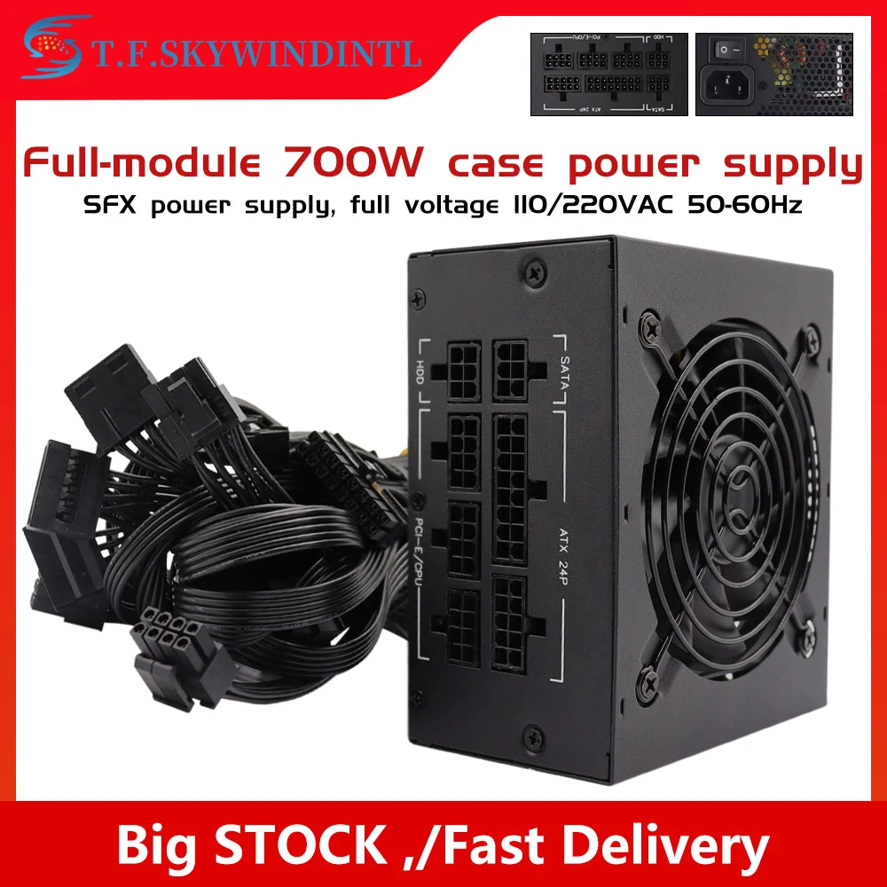 T.F.SKYWINDINTL 700W SFX Fully Modular 80 Plus PSU For PC Font Computer ...